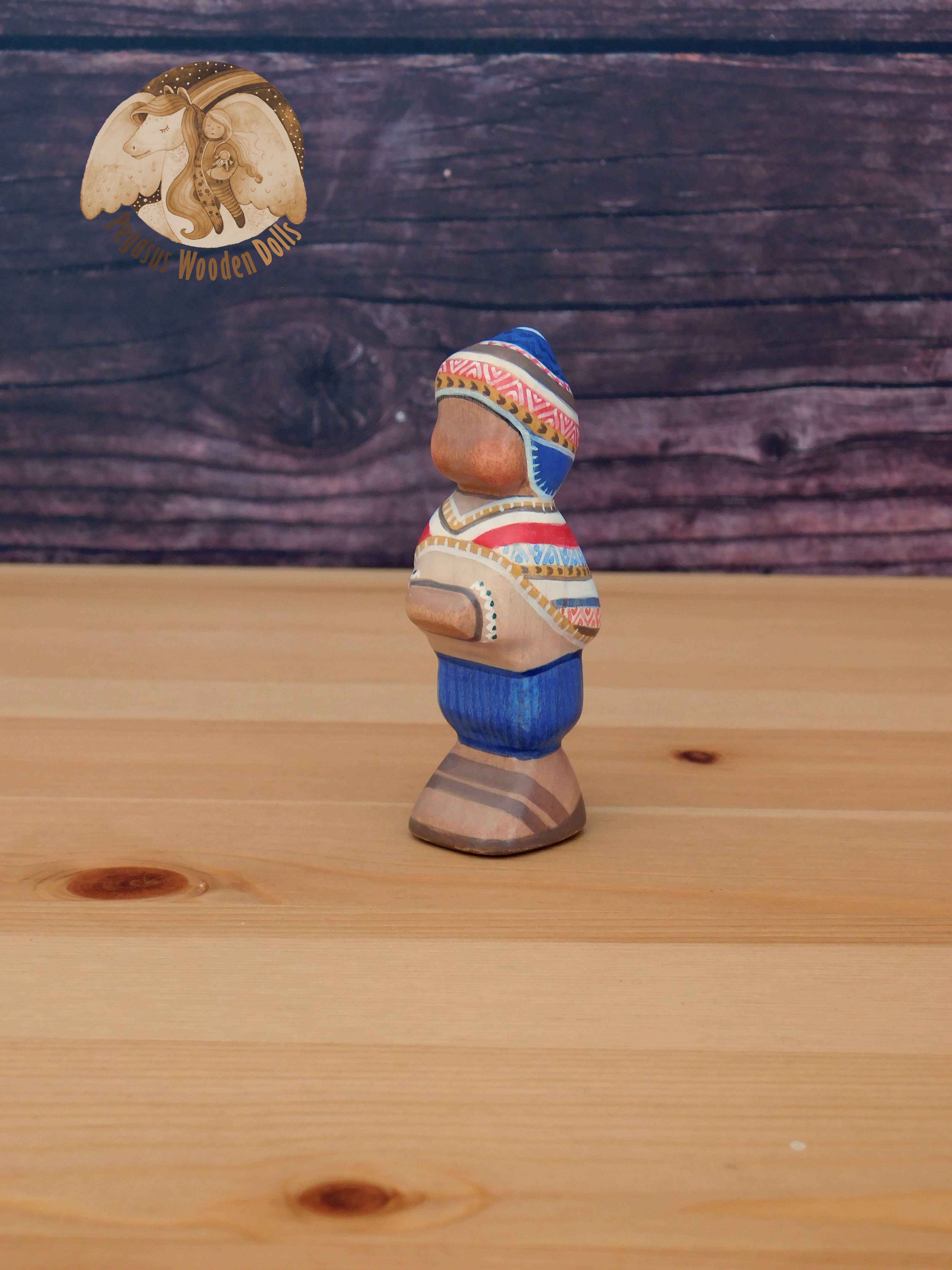 Wooden Peruvian Younger Boy – Pegasus Wooden Dolls